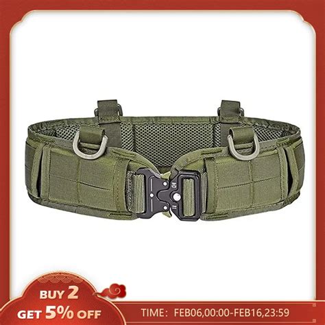 전술 전투 벨트 밀리터리 에어소프트 허리 밴드 조절 가능한 퀵릴리즈 버클 야외 사냥 두껍고 넓은 허리띠