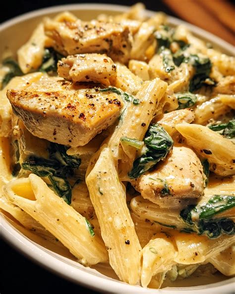 Frischkäse Spinat Hähnchen Pasta
