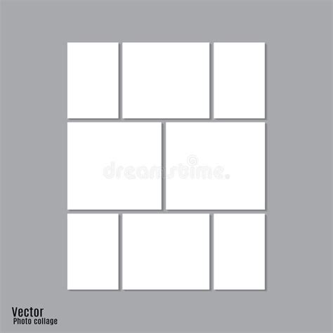 Photo Collage Template Moodboard Grid Stock Vector Illustration Of