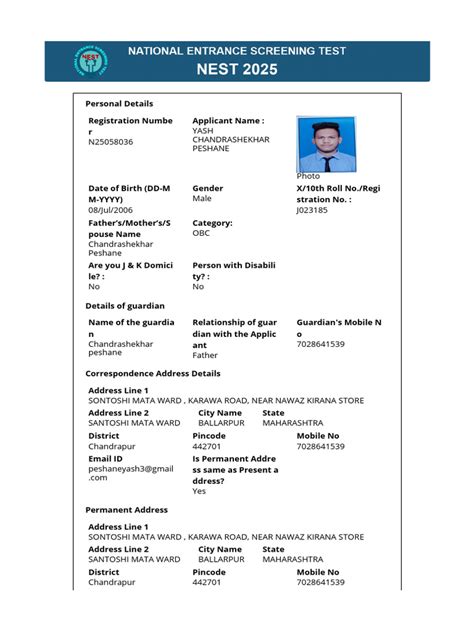 Nest Application Form 2025 Pdf