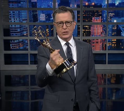 Variety Stephen Colbert Brought His Emmy To The Late Facebook