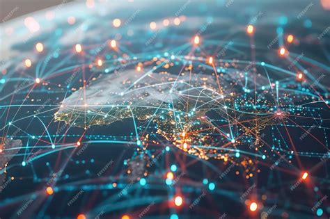 Global Network Connection Big Data Analytics And Business Concept With World Map Digital