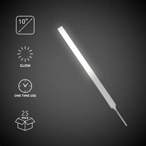 White 10 Glow Sticks With Spikes 25 Pack Windy City Novelties