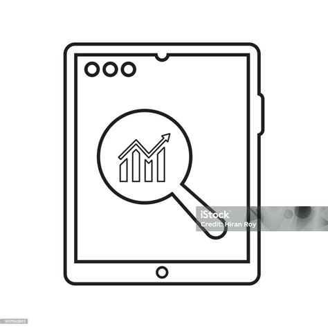 Diagram Ipad Analytics Outline Icon Line Art Vector Stock Illustration Download Image Now Istock