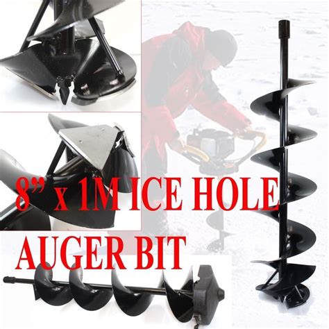 8 X 1m Ice Auger Hole Digger Bit Shaft 3 4 Bit Drilling Double Blade