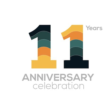 Premium Vector 11th Anniversary Logo Design Number 11 Icon Vector Template Minimalist Colour