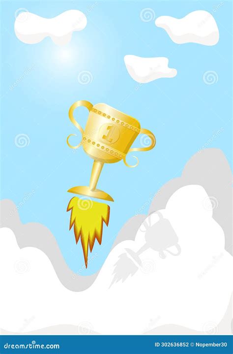 Trophy Rocket Stock Vector Illustration Of Determination 302636852