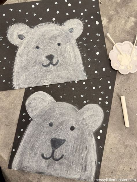 How To Draw A Polar Bear Art Project Polar Bear Art Polar Bear Craft