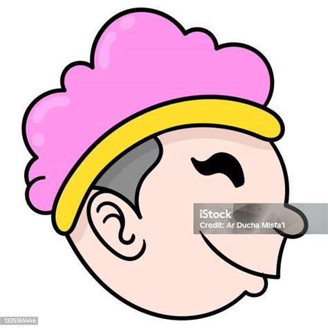 행복한 얼굴 벡터 일러스트 판지 이모티콘목욕 모자를 쓰고 있는 머리 소년 낙서 아이콘 그리기 귀여운에 대한 스톡 벡터 아트 및 기타 이미지 Istock