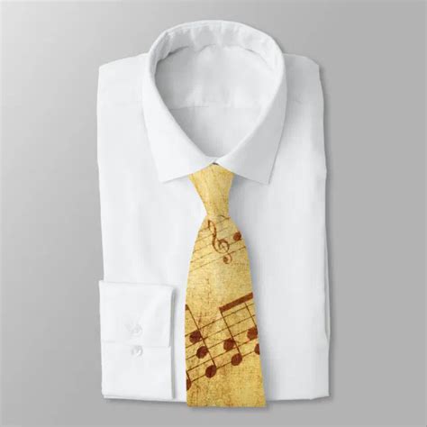 Golden Vintage Antique Sheet Music Score Sheet Neck Tie Zazzle