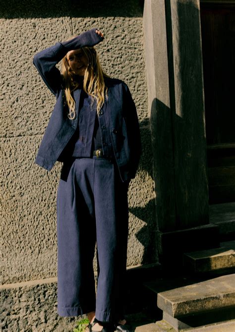 Patchwork Kantha Stitch Cotton Waistcoat Navy Toast