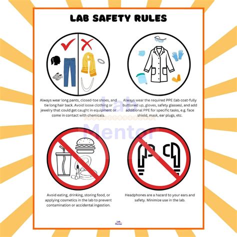 Lab Safety Rules Poster Stem Classroom Decor Digital Download Etsy