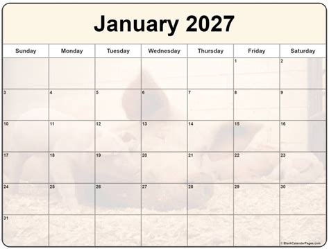 Cute January 2027 Calendar We Love Printables