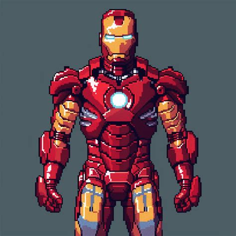 Iron Man Minecraft Pixel Art