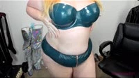 Vinyl Collection Dark Green Vinyl Bra And Panty Curvy Fetish