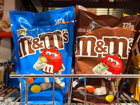 Mm S Crispy And Chocolate Candy Packs On Store Shelf Display Editorial