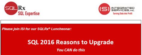 Upcoming Sqlrx Lunch And Learn Sqlrx