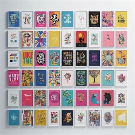 A Collection Of Vibrant Posters And Artwork Premium Ai Generated Image