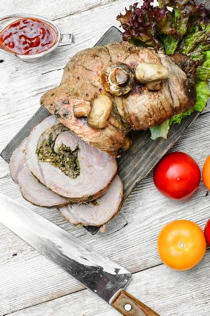 Premium Photo Meat Beef Roll