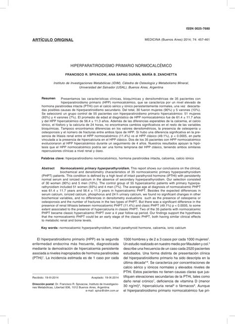 Pdf Normocalcemic Primary Hyperparathyroidism
