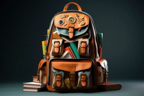 Colorful School Backpack Premium Ai Generated Image
