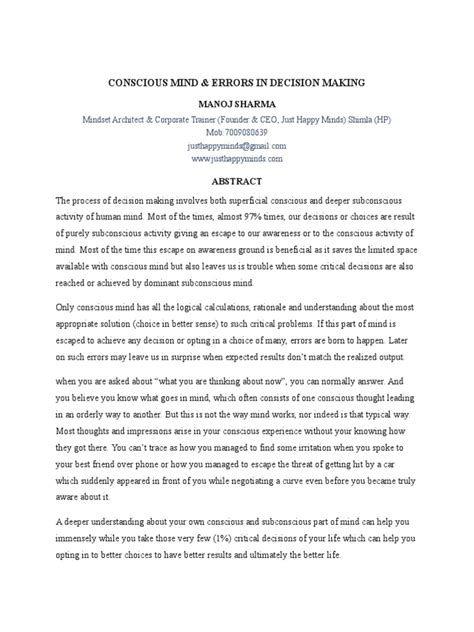 Decision Making Abstract Pdf