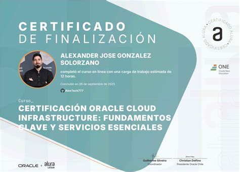 Oraclecloud Cloudinfrastructure Aprendinaalura Alexander Jose Gonzalez Solorzano