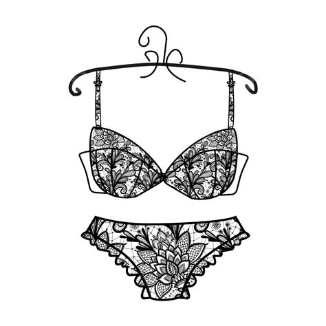 Lace Bra Drawing Sketch Coloring Page