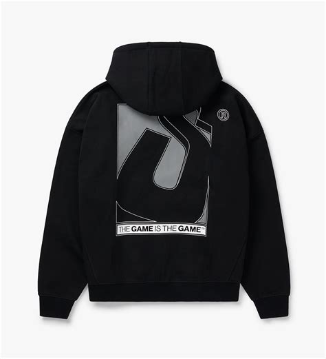 Initial Box Zip Hoodie Black