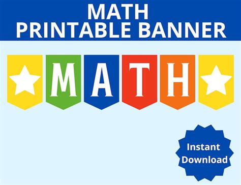 Math Banner Printable Math Classroom Banner Math Teacher School