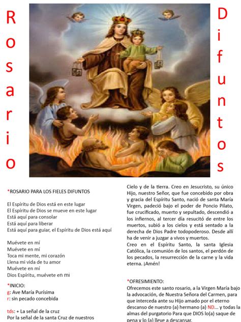 Rosario Por Los Difuntos Y Oraciones Pdf María Madre De Jesús