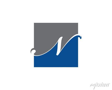 Negative Space Script Letter N • Wall Stickers Monogram Typeface