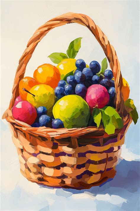 Healthy Living A Sample Fruit Basket Concept Art And Design