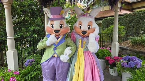 Mr And Mrs Easter Bunny Return To Magic Kingdoms Bunny Lane Garden For