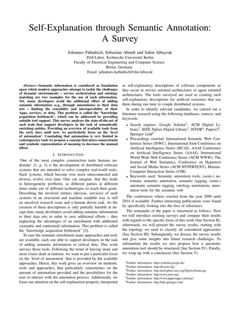 Pdf Self Explanation Through Semantic Annotation A Survey