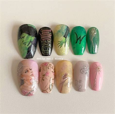 Wicked Realistic Nail Art Press On Nails Ariana Grande Cynthia Erivo