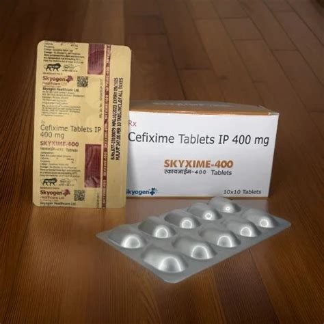 Cefixime 400 Mg Skyxime 400 Antibiotic Packaging Size 10x10 At