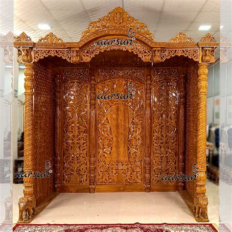 Large Size Pooja Temple Teak Wood Export Quality Brand Aarsun