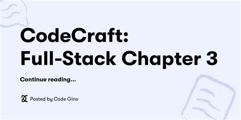 Codecraft Full Stack Chapter 1 — Code Gino Buymeacoffee