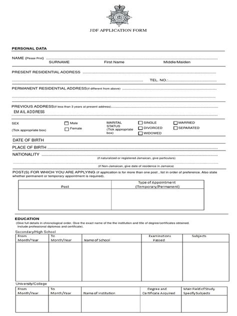 Jdf Application Form Pdf