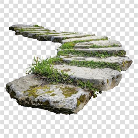 Stone Path With Green Grass Premium Ai Generated Psd
