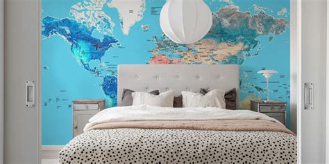 Colourful World Map Wallpaper Buy Online Happywall