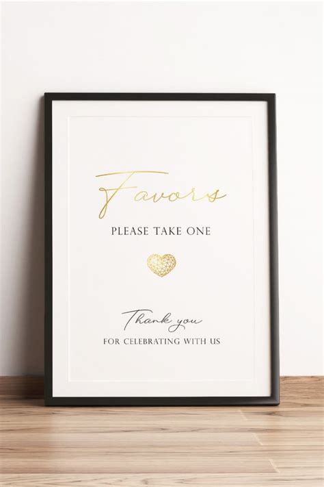 Favors Please Take One Sign