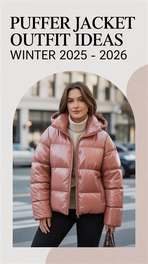 Puffer Jacket Outfit Ideas Winter 2025 2026 Beige And Trendy