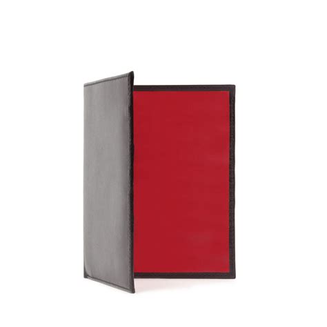 Launer London Passport Case In Black With Guard Red Interior The