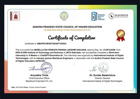 Svpl Sanjana Nerella On Linkedin Ai Generativeai Internship Careergrowth