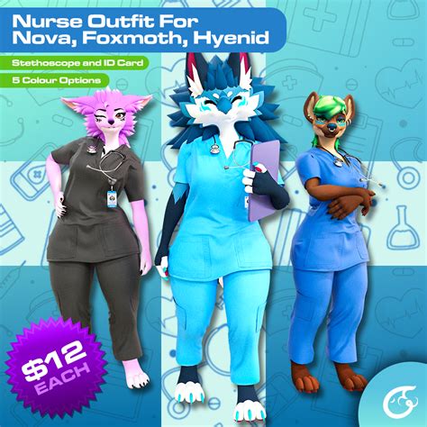 Nurse Outfit For Nova Foxmoth Hyenid Vrchat Clothing By Perfecto
