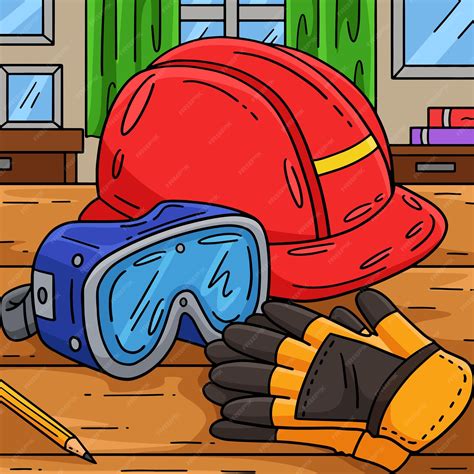 Equipo De Protección Personal Dibujos Animados En Color Vector Premium