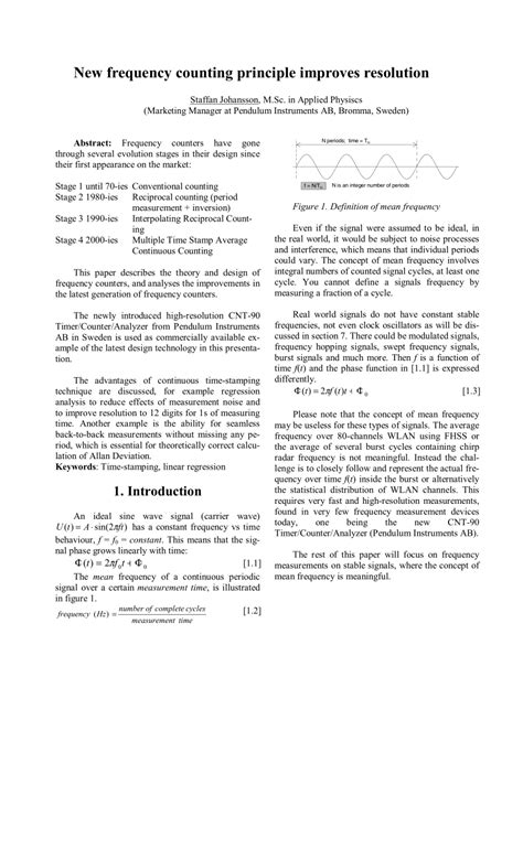 Pdf New Frequency Counting Principle Improves Resolution