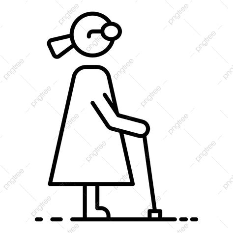 Blind Woman Icon Outline Vector Eyesight Thin Line Png And Vector